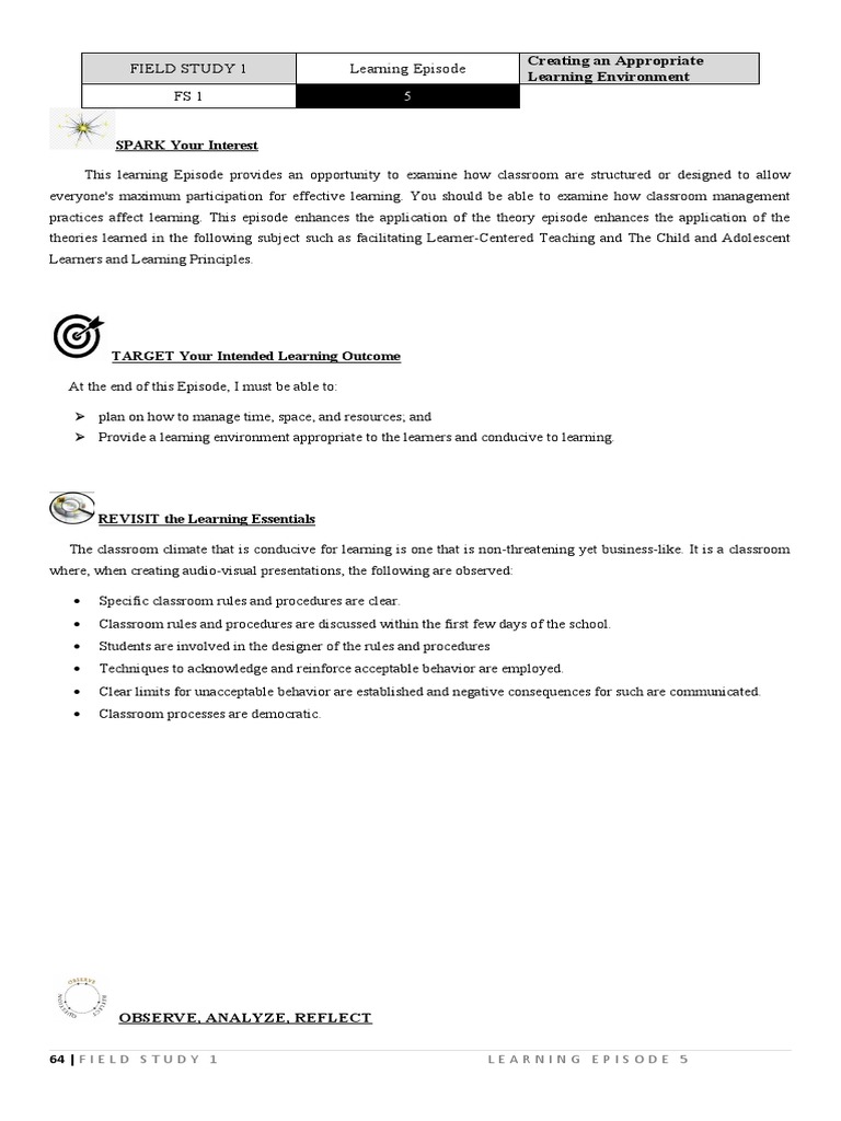 Fs-1-Ep-5 Done | Download Free PDF | Learning | Classroom Management