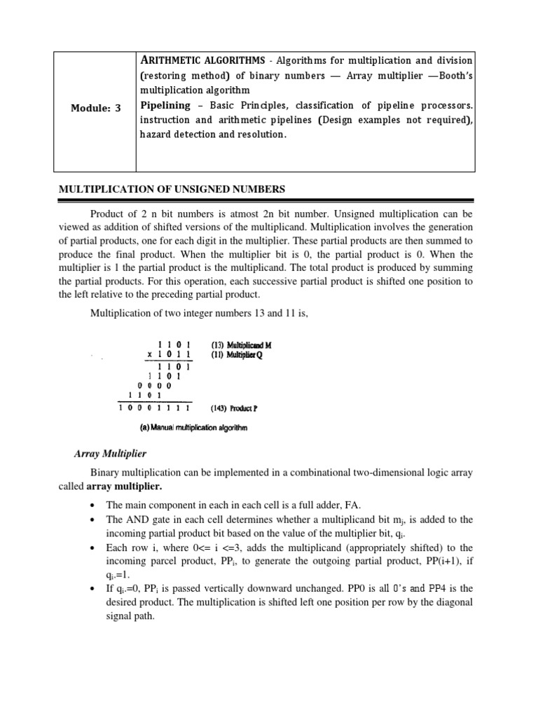 COA Mod 3 | PDF | Division (Mathematics) | Central Processing Unit