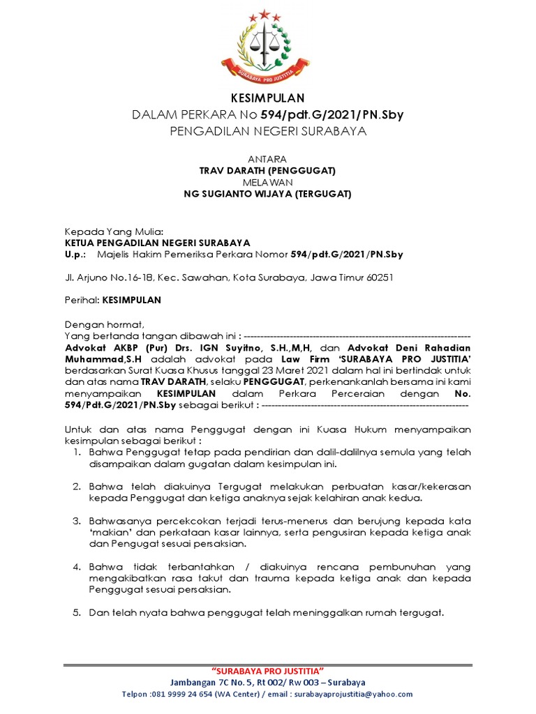 Kesimpulan Perdata | PDF