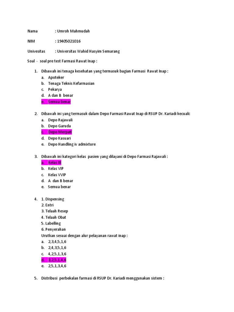 Pretest Ranap Umroh | PDF