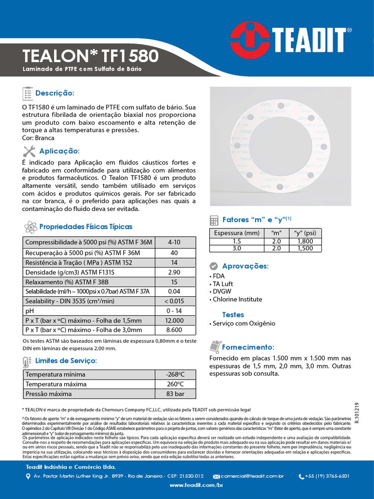 Tealon TF1580 | PDF | Ciências Físicas | Química
