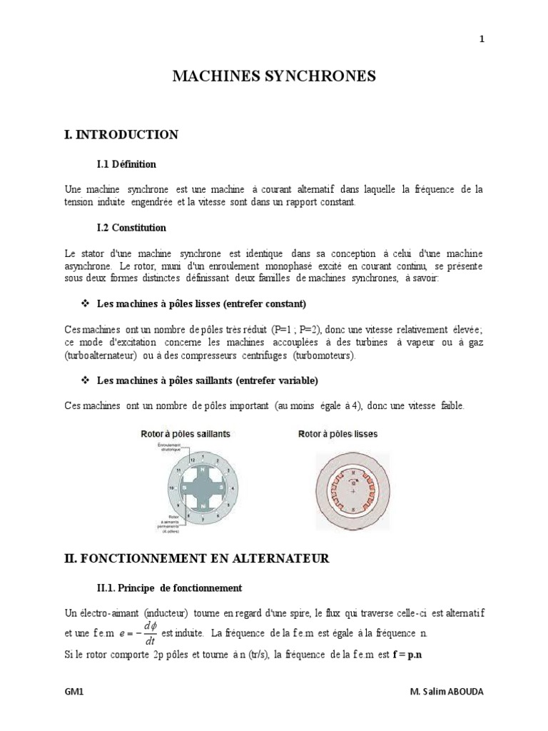 Machines Synchrones | PDF | Puissance (physique) | Électrotechnique