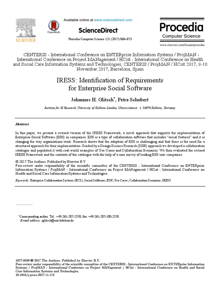 IRESS Identification of Requirements For Enterprise 2017 Procedia ...