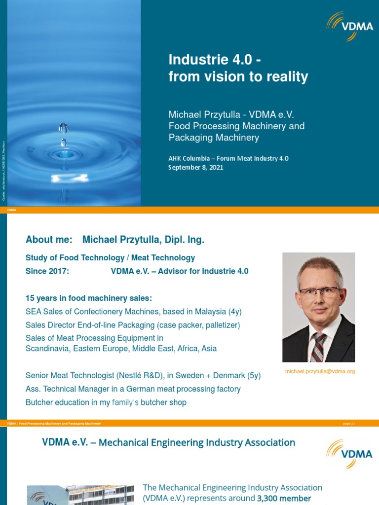 VDMA's Role in Industrie 4.0 for Food Industry | PDF | Robot | Robotics
