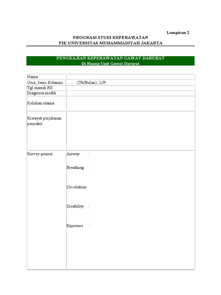 Format Pengkajian IGD | PDF