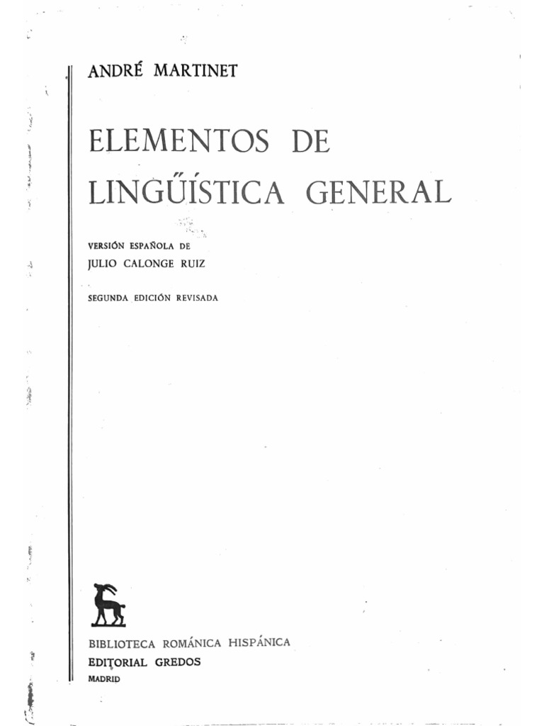 Martinet André Elementos de Lingüística General | PDF | Palabra | Lengua española