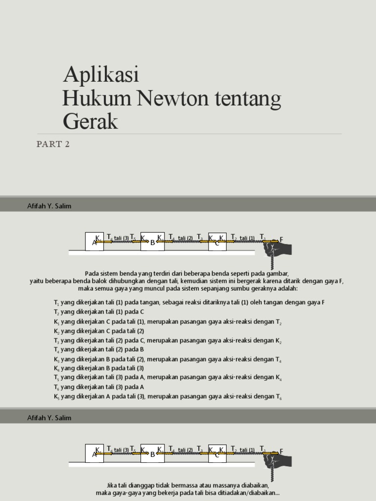Dokumen Materi (3) Aplikasi Hukum Newton Part 2 Fisika 2023 SMA | PDF