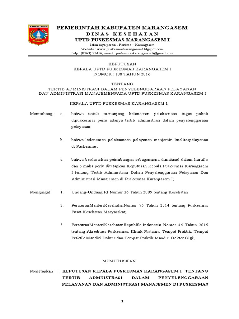 Contoh Format SK | PDF