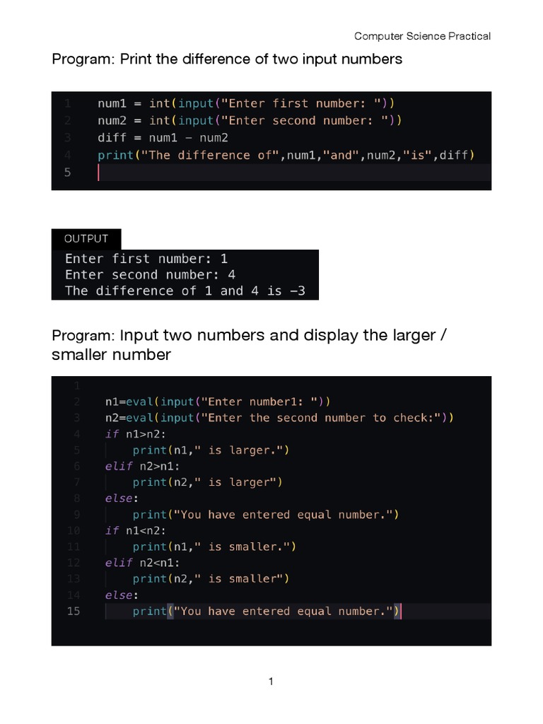 Computer Science Practical - A Collection of Python Programs Covering ...