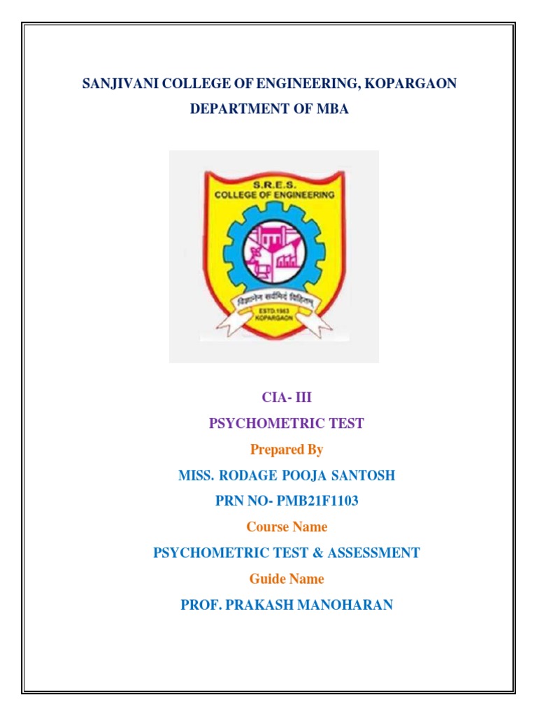 PSYCHOMETRIC TEST PSYCHOMETRIC TEST & ASSESSMENT | PDF | Psychometrics ...