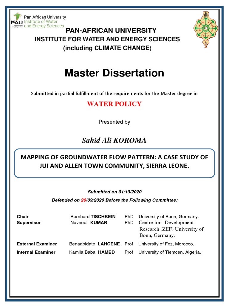 Sahid Ali KOROMA Master Dissertation Final | PDF | Aquifer | Groundwater