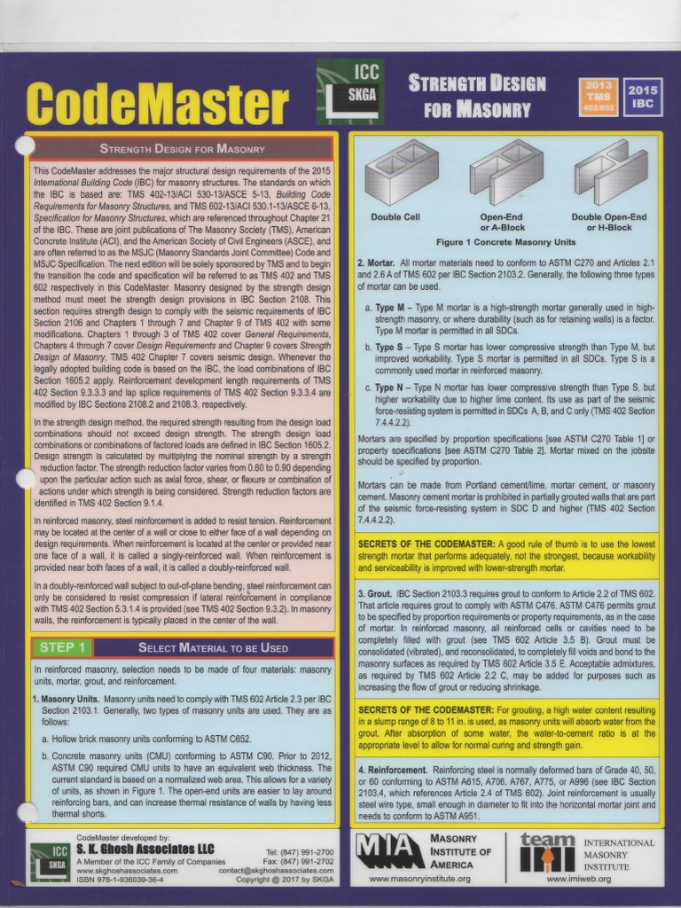 CodeMaster 2015 Masonry Design SD | PDF
