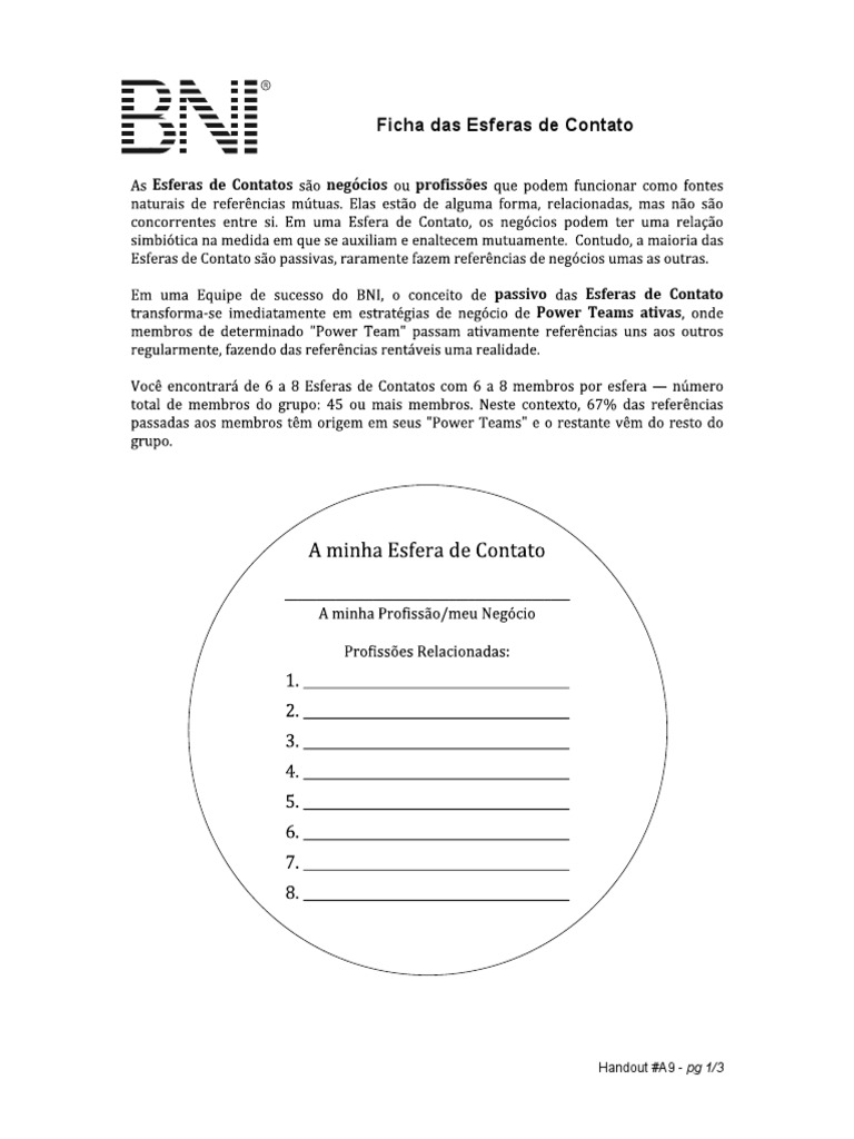 Esferas BNI | PDF