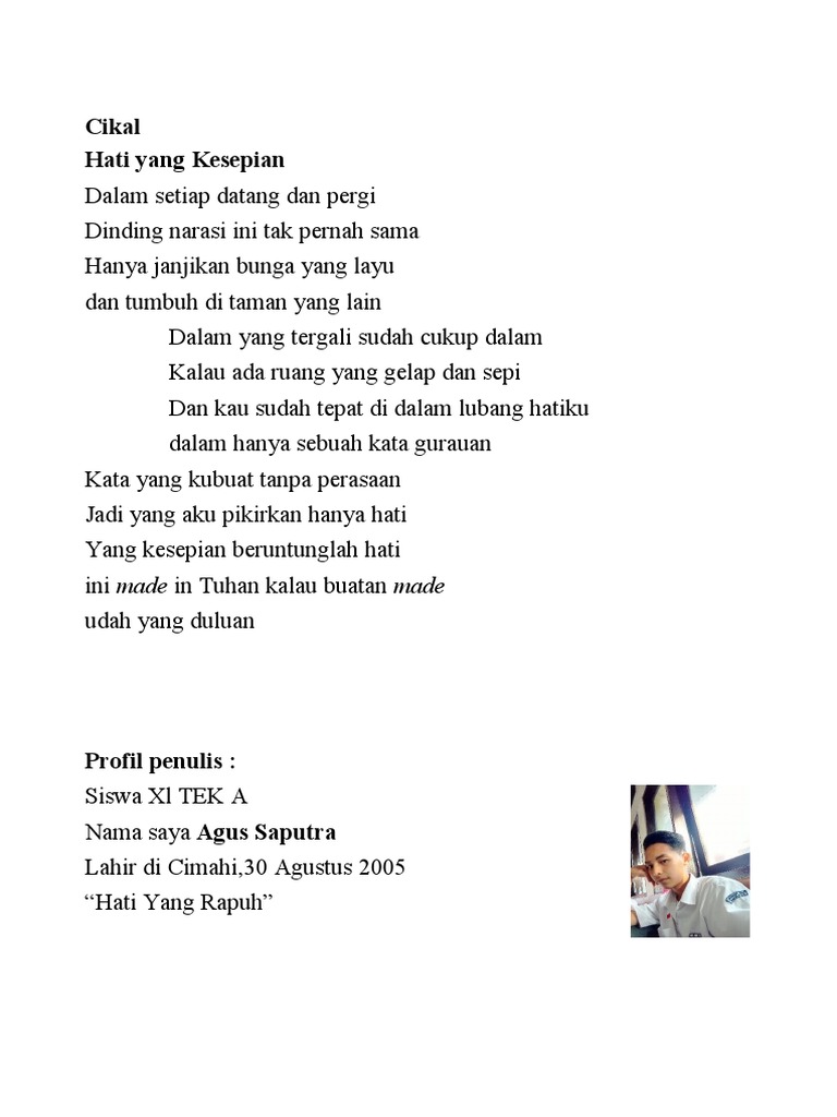 Puisi Murid Kelas 11 Tek A | PDF