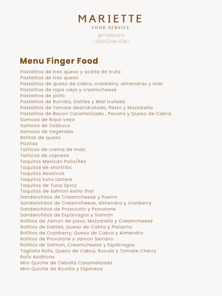 MARIETTE FINGER FOOD | PDF