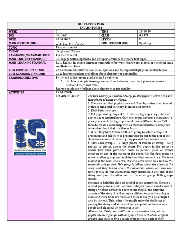 RPH 29 APRiIL | PDF | Lesson Plan | Cognitive Science