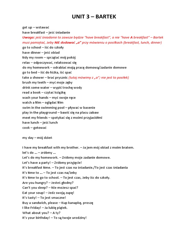 UNIT 3 - Bartek | PDF