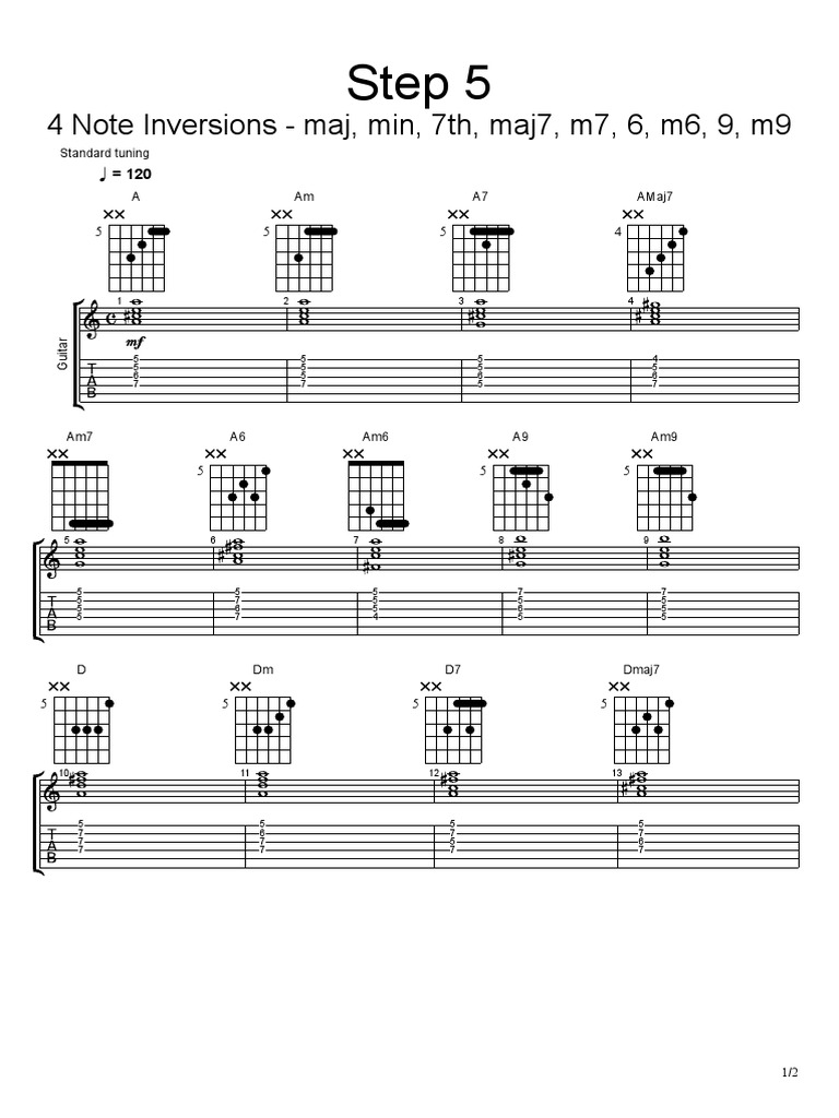 Guitar Chord Inversions Guide | PDF | Elements Of Music | Music Theory
