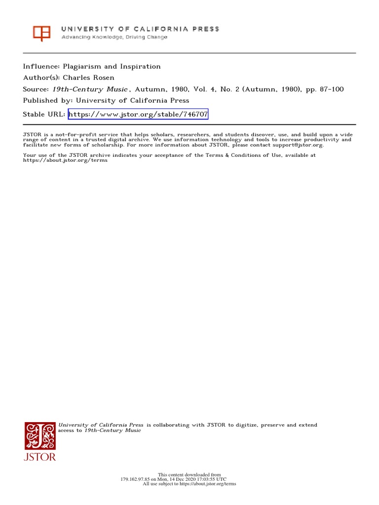 Influence of Plagiarism in Music | PDF | Johannes Brahms | Concerto