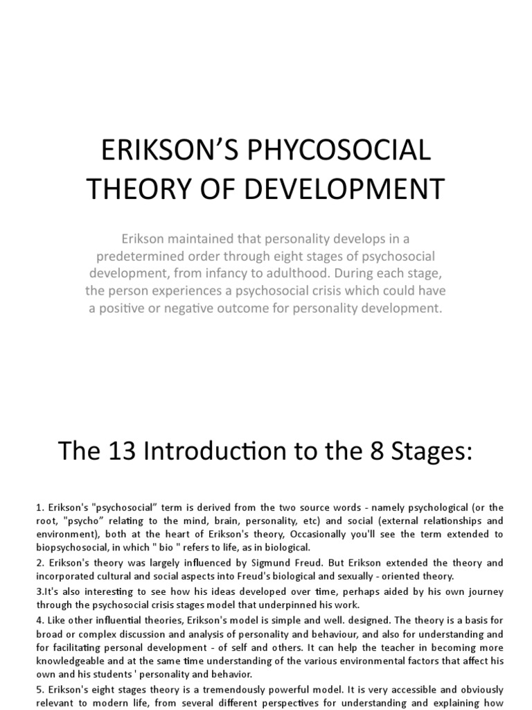 Erikson's 8 Stages Explained | PDF | Behavior | Theory