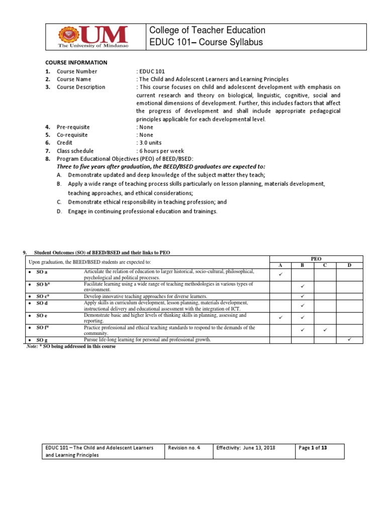 EDUC 101 - THE CHILD AND ADOLESCENT LEARNERS AND LEARNING PRINCIPLES-NewNormal | PDF | Career ...