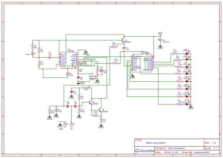 Blue Ring Tester Schematic Diagram | PDF
