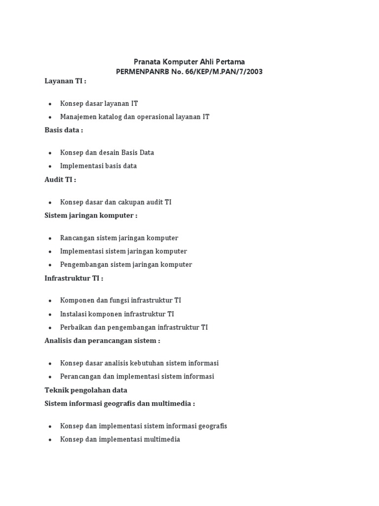 Pranata Komputer Ahli Pertama Materi | PDF