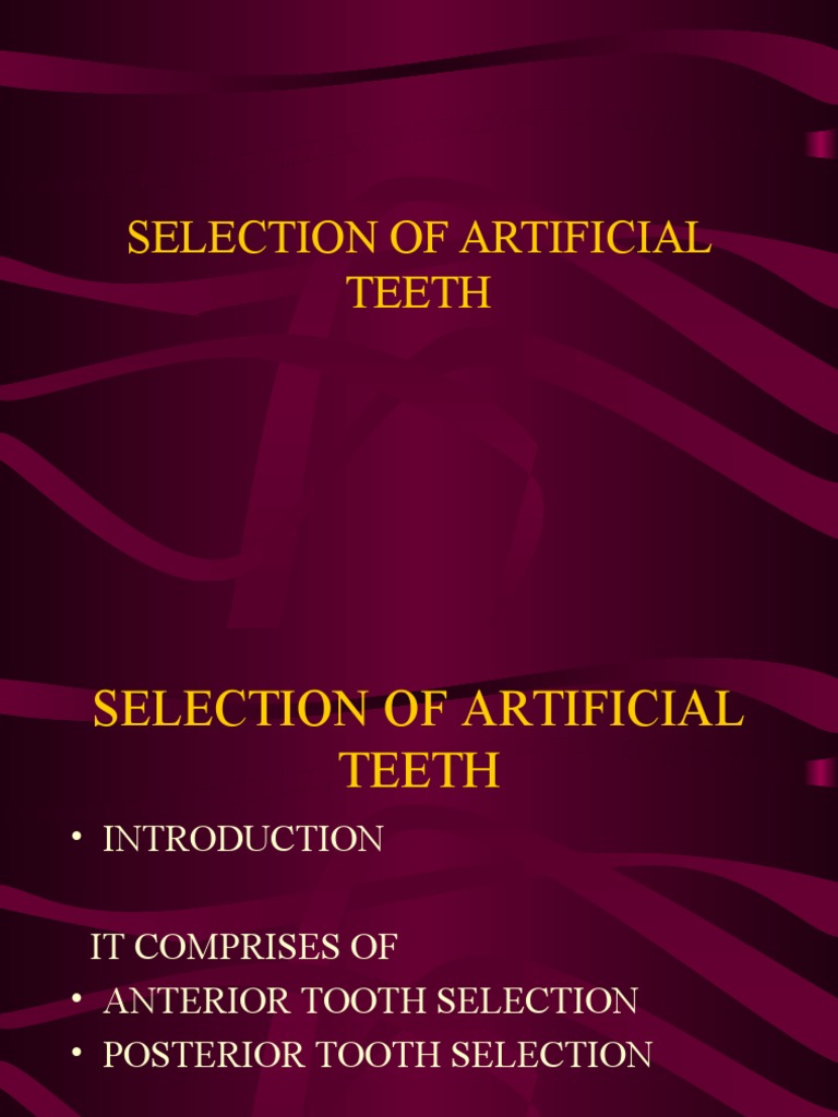 Anterior Teeth Selection | PDF | Dentures | Dental Implant