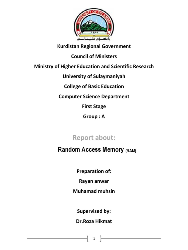 Report About:: Random Access Memory | PDF | Random Access Memory | Dynamic Random Access Memory