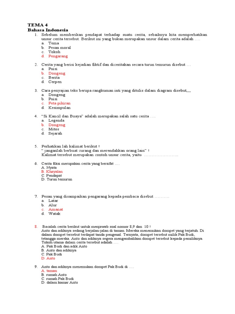 Tema 4 Sub Tema 1,2 Dan 3 Muatan BAHASA INDO Bupena | PDF