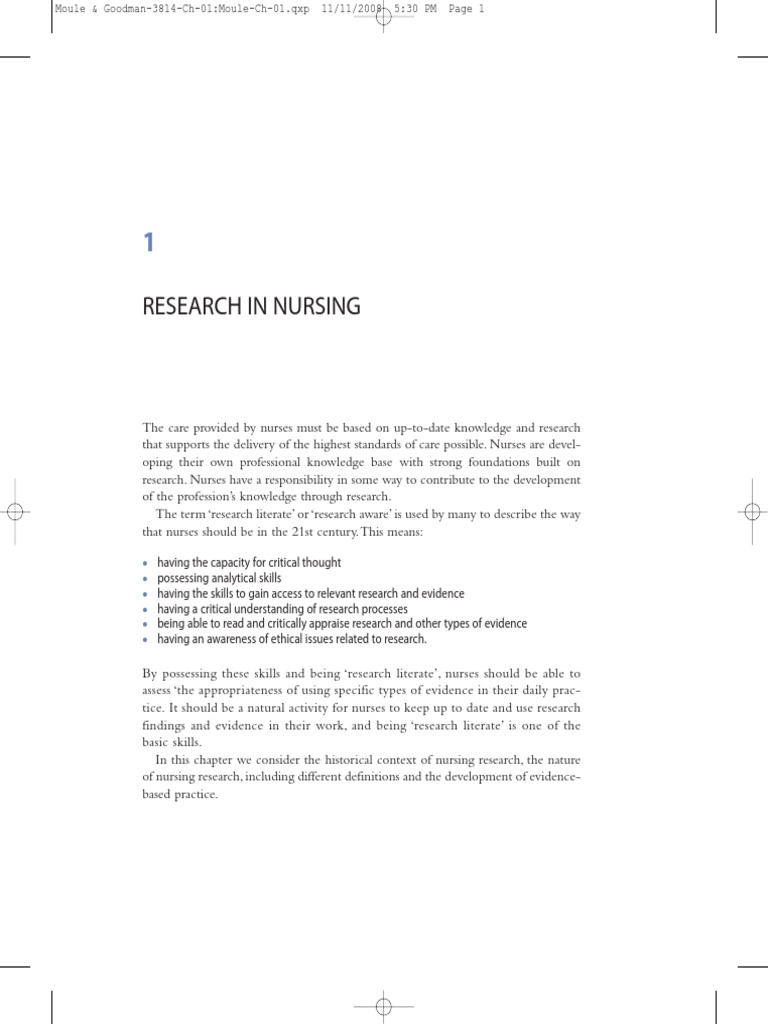 01 Moule & Goodman CH 01 | PDF | Evidence Based Medicine | Nursing