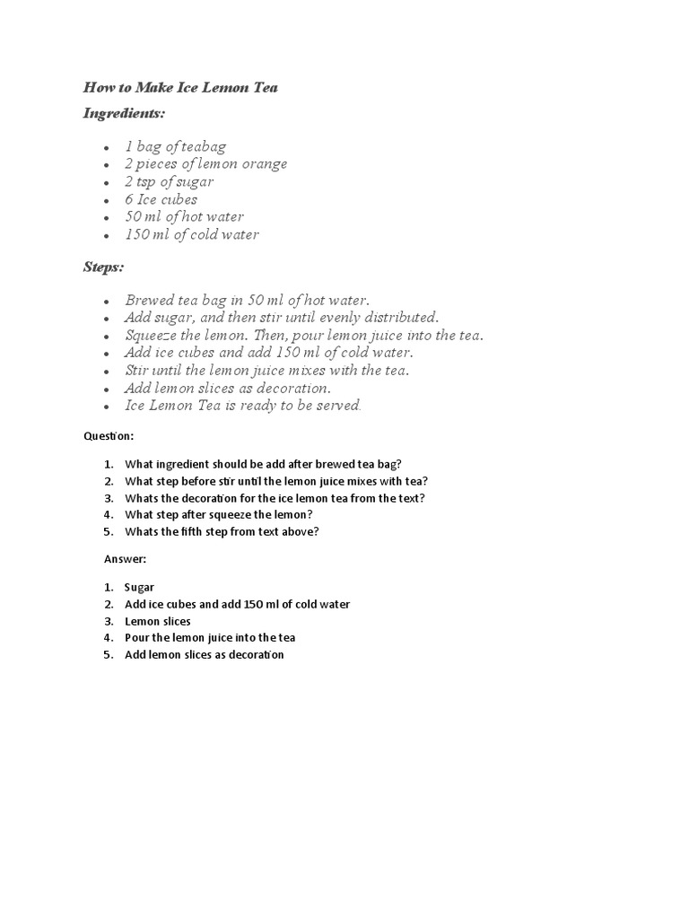 How To Make Ice Lemon Tea Pdf