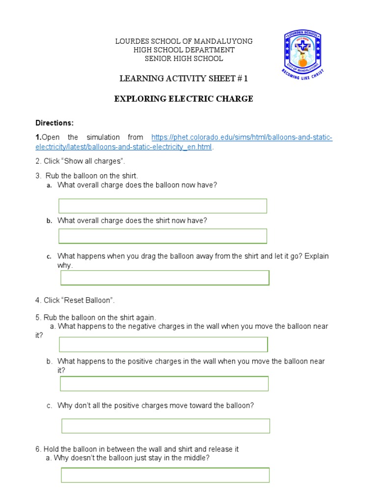 Las 1 Exploring Electric Charge | PDF