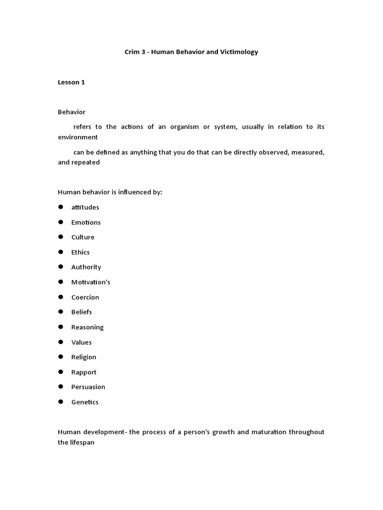 Crim 3 Lesson 1 A | PDF | Extraversion And Introversion | Id