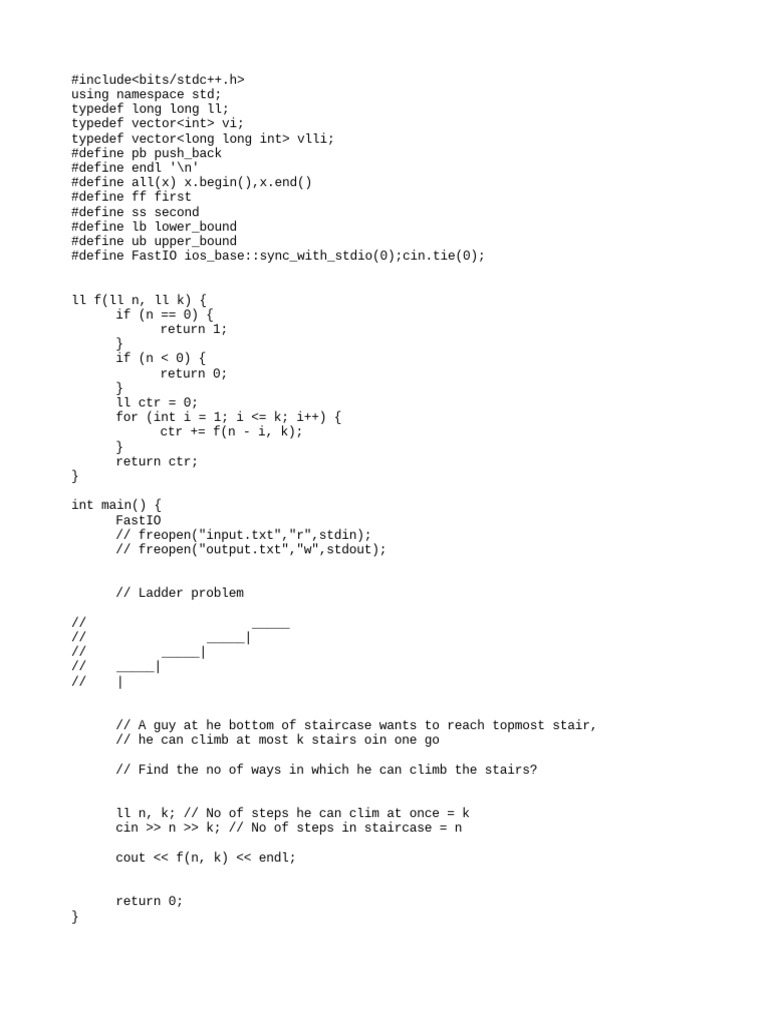 Ladder Problem (Recursion) | PDF Ladder Problem (Recursion) | PDF