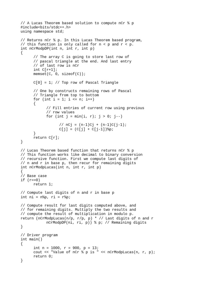 NCR (Lucas Method) | PDF