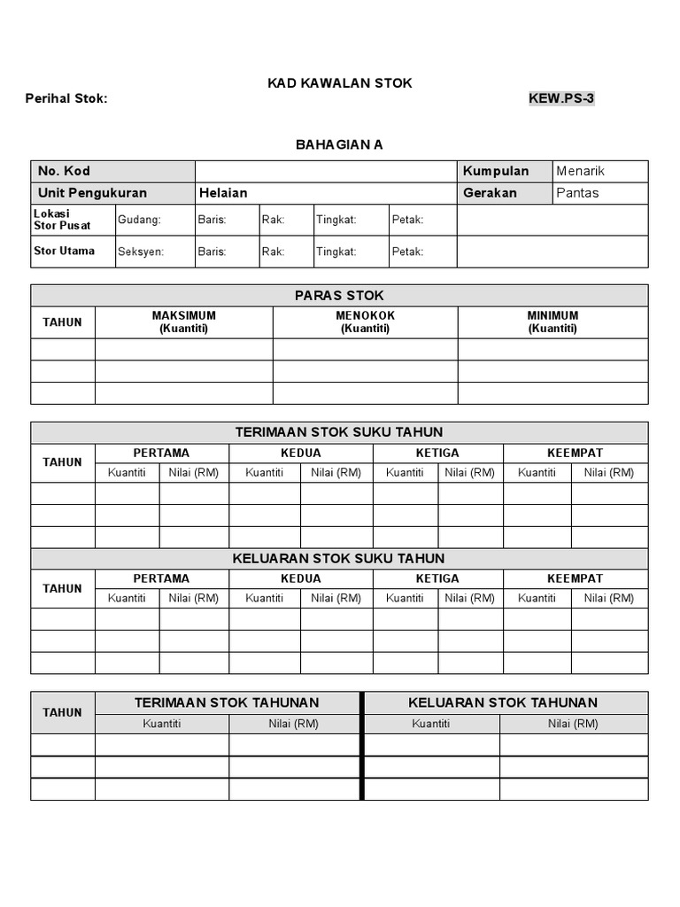 383577756 Kad Kawalan Stok | PDF