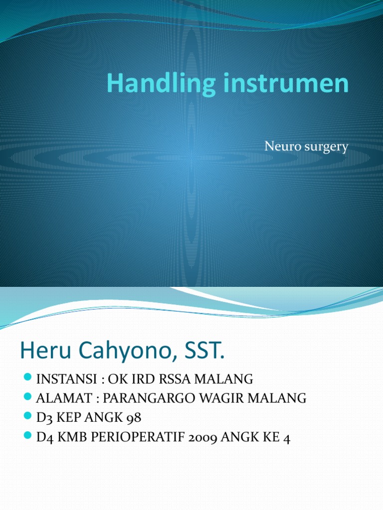 Handling Instrumen Trepanasi | PDF