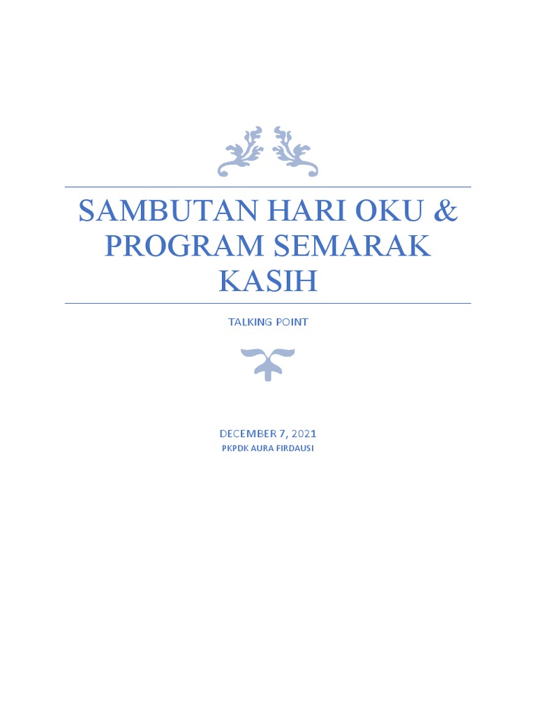 Teks Hari OKU PDK BKT Besar | PDF | Kesehatan Holistik | Gaya Hidup