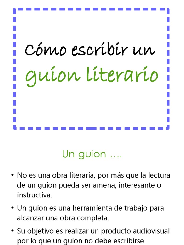 Como Escribir Guion Literario | PDF | Guión