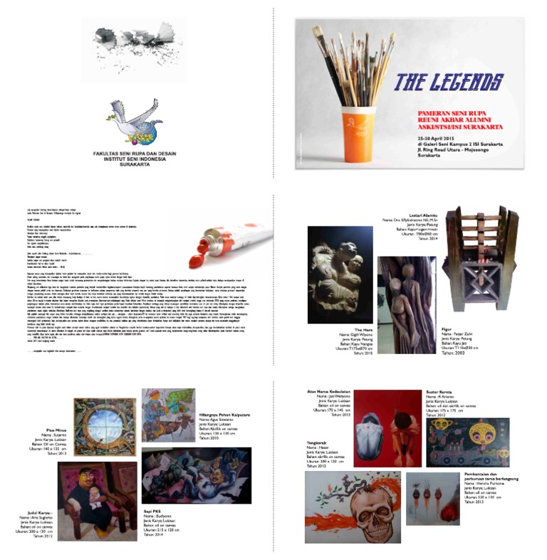 Layout Katalog PAMERAN REUNI LEGENDA ISI | PDF | Seni