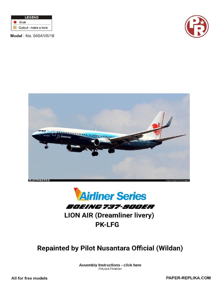 Lion Air Dreamliner Livery Boeing 737-900 ER | PDF