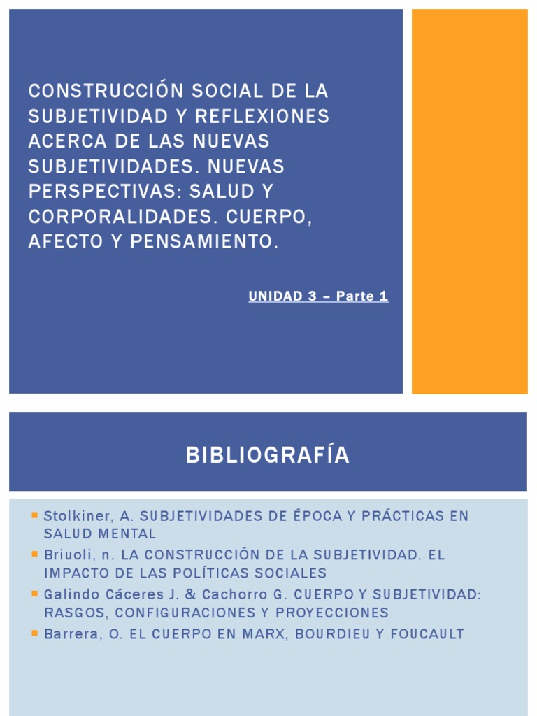 Cuerpo y Subjetividad Social | PDF | Subjetividad | Sicología