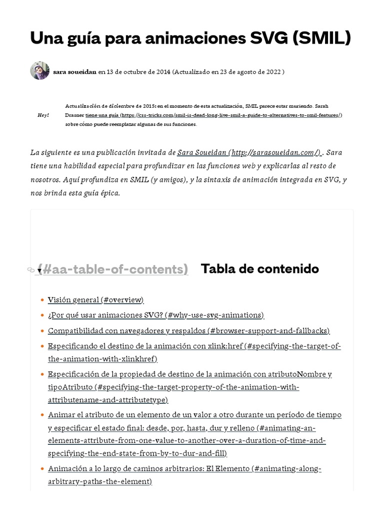 Una Guía Para Animaciones Svg Smil Trucos Css Trucos Css Pdf Animación
