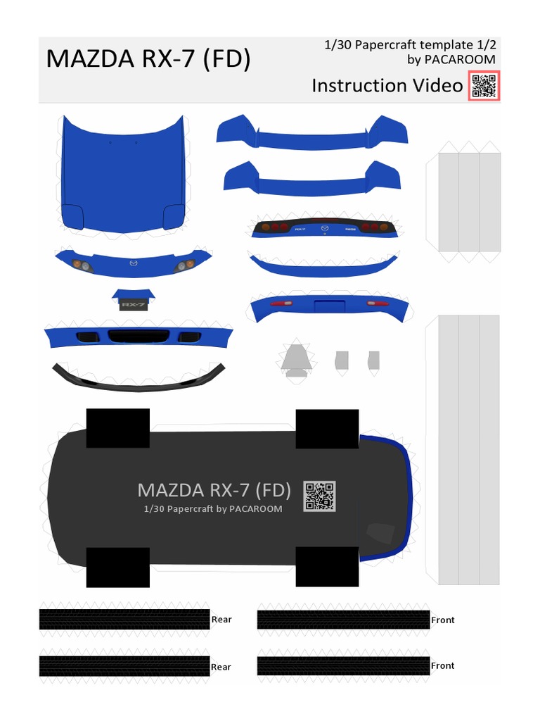 Mazda RX-7 FD Papercraft Template | PDF