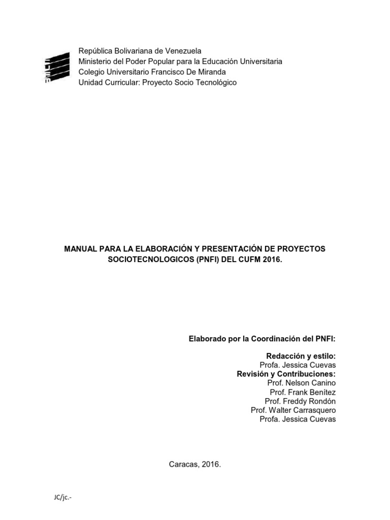 Manual de Proyectos Sociotecnológicos PNFI | PDF | Software ...