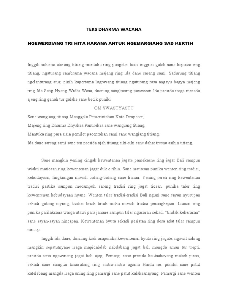 Teks Dharma Wacana 2 | PDF