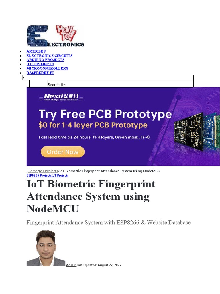 Iot Biometric Fingerprint Attendance System Using Nodemcu Esp8266 An Overview Of The Project To