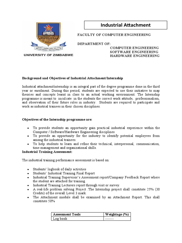 Industrial Attachment GUIDELINES | PDF | Internship | Job Hunting