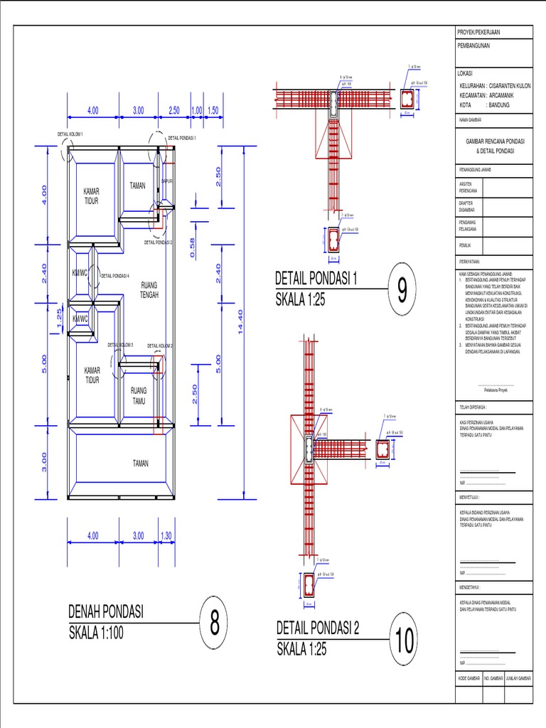 07 Gambar Rencana Pondasi | PDF